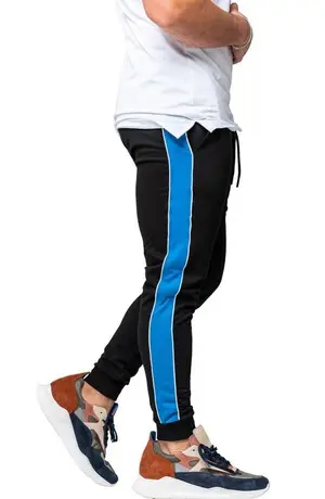 MACEOO Side Stripe Skinny Fleece Joggers