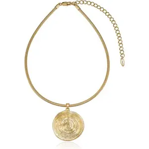 Ettika Disc Pendant Necklace - Gold