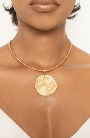 Ettika Disc Pendant Necklace