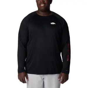 Columbia Arkansas Razorbacks Pfg Terminal Tackle Long Sleeve T-shirt - Black