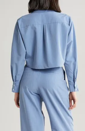 WAYF Cropped Button-up Shirt