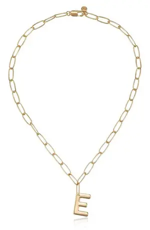 Ettika Ettika Initial Pendant Necklace Gold - E