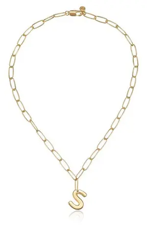 Ettika Ettika Initial Pendant Necklace Gold - S