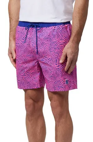 Psycho Bunny Verona Print Swim Trunks