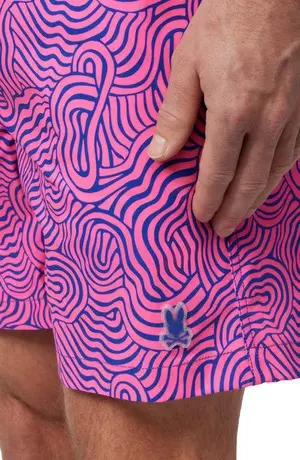 Psycho Bunny Verona Print Swim Trunks