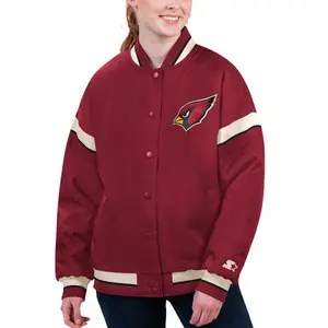 STARTER Arizona S Tournament Full-snap Varsity Jacket - Cardinal