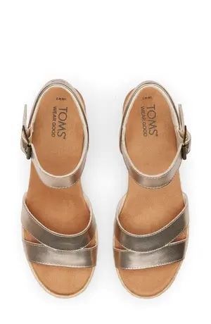 Toms Audrey Ankle Strap Espadrille Platform Wedge Sandal
