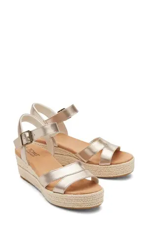 Toms Audrey Ankle Strap Espadrille Platform Wedge Sandal