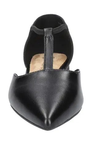 BELLA VITA Darby T-strap Pointed Toe Flats - Black