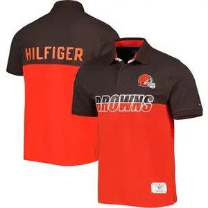 Tommy Hilfiger Brown Cleveland Browns Color Block Polo - Orange