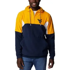 Columbia West Virginia Mountaineers Lodge Quarter-zip Hoodie - Navy