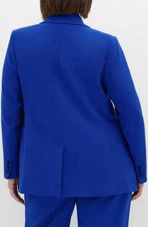 City Chic Alexis Oversized Double Breasted Blazer - Cobalt