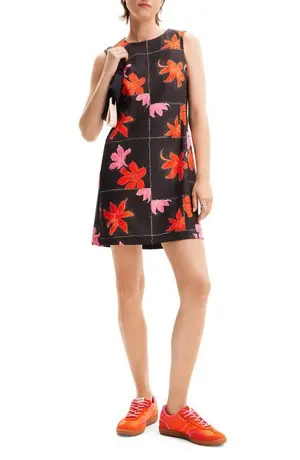 Desigual Floral Print Mini Dress