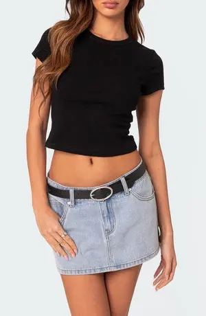 EDIKTED Better Basics Crop T-shirt - Black
