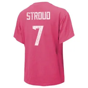 MAJESTIC THREADS C.j. Stroud Houston Texans Name & Number T-shirt - Pink