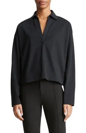 Vince Easy Long-sleeve Cotton Polo