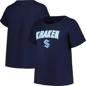 Profile Deep Sea Blue Seattle Kraken Arch Over Logo T-shirt - Navy