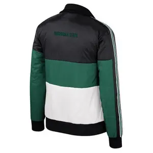 THE WILD COLLECTIVE Michigan State Spartans Color-block Puffer Jacket - Green