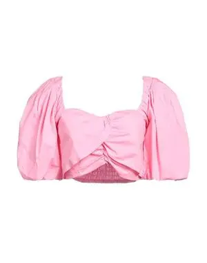 MSGM Gathered Poplin Crop Top