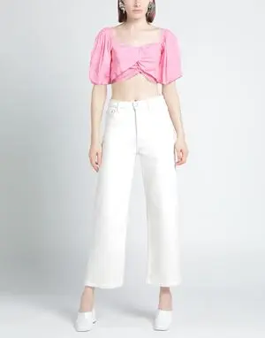 MSGM Gathered Poplin Crop Top