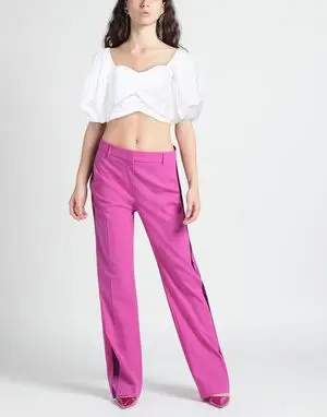 MSGM Gathered Poplin Crop Top - White