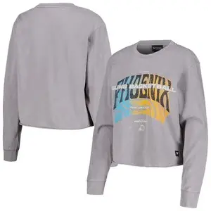 THE WILD COLLECTIVE Phoenix Suns Band Cropped Long Sleeve T-shirt - Gray