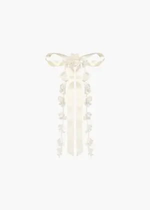 JENNIFER BEHR Juliet Bow Barrette - Cream