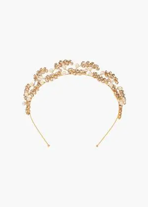 JENNIFER BEHR Delilah Tiara - Crystal Antique Gold