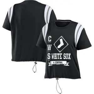 WEAR BY ERIN ANDREWS Chicago White Sox Cinched Colorblock T-shirt - Black