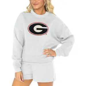 GAMEDAY COUTURE Georgia Bulldogs Team Effort Pullover Sweatshirt & Shorts Sleep Set - Ash