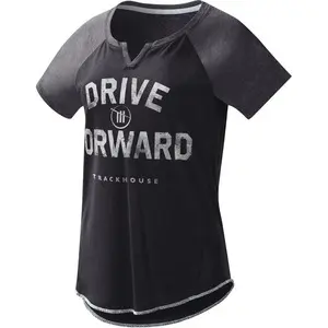 G-III 4HER BY CARL BANKS Trackhouse Racing Grand Slam Tri-blend Notch V-neck T-shirt - Black