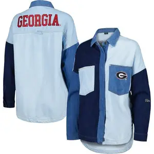 HYPE AND VICE Georgia Bulldogs Multi-hit Hometown Full-snap Jacket - Denim