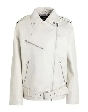 Vero Moda Coated Biker Jacket With Belt - White