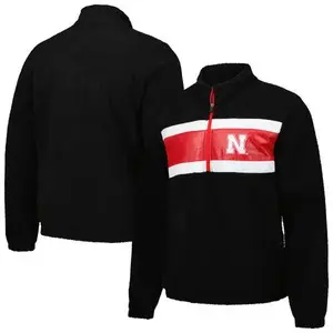 G-III SPORTS BY CARL BANKS Nebraska Huskers Pinch Runner Half-zip Top - Black
