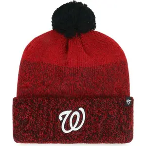 '47 Washington Nationals Darkfreeze Cuffed Knit Hat With Pom - Red