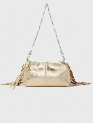 Maje Miss M Metallic Clutch - Gold