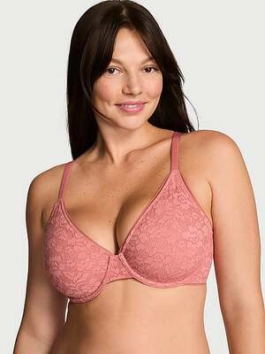 Victoria's Secret Body Victoria Invisible Lift Lace Full-coverage Minimizer Bra - Pink