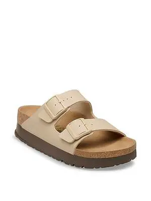 Pink Birkenstock Arizona Platform Vegan Sandals - Beige