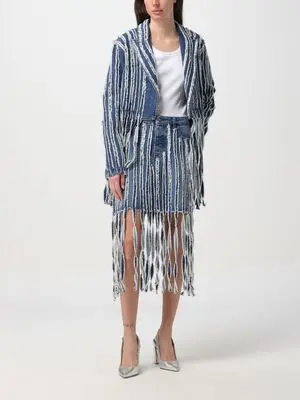 TWINSET Distressed Jacket With Fringe Detail