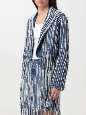 TWINSET Distressed Jacket With Fringe Detail
