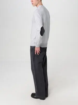 Bottega Veneta Ribbed Crew Neck Sweater With Patch Detail - Grey