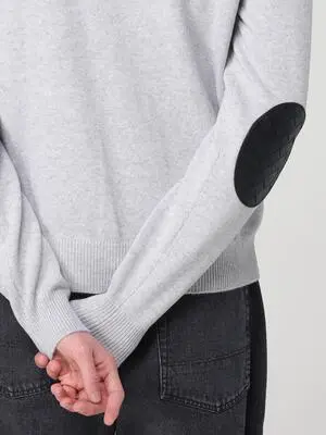 Bottega Veneta Ribbed Crew Neck Sweater With Patch Detail - Grey