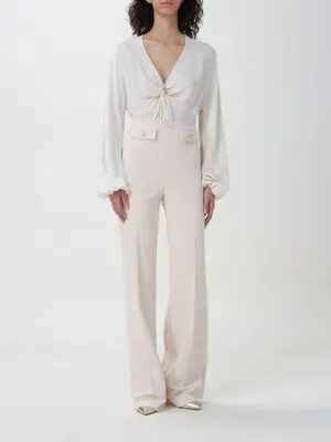 Elisabetta Franchi Draped Knot Detail V-neck Blouse