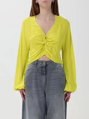 Elisabetta Franchi Draped Knot Detail V-neck Blouse