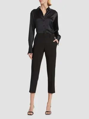 MILLY Nicola Crop Cady Pants - Black