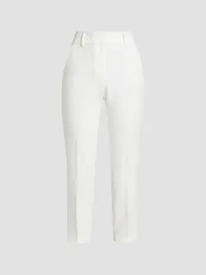 MILLY Nicola Crop Cady Pants - Ecru