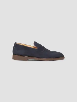 Brunello Cucinelli Leather Loafers - Navy