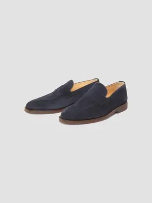 Brunello Cucinelli Leather Loafers - Navy