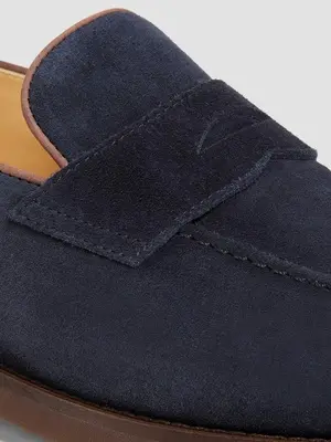 Brunello Cucinelli Leather Loafers - Navy