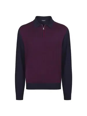Stefano Ricci Zip Polo Shirt Burgandy